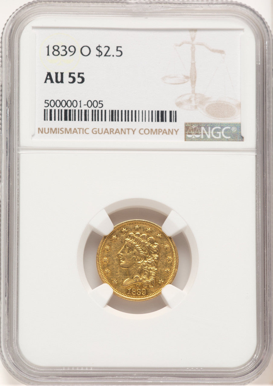 1839-O $2.50 Classic Quarter Eagle NGC AU55 | LCR Coin